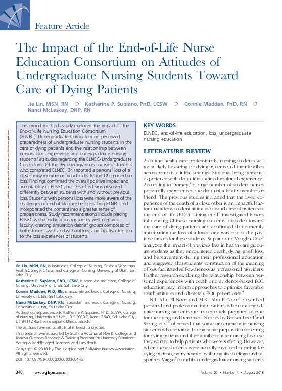(PDF) The Impact of the End-of-Life Nurse Education Consortium on ...