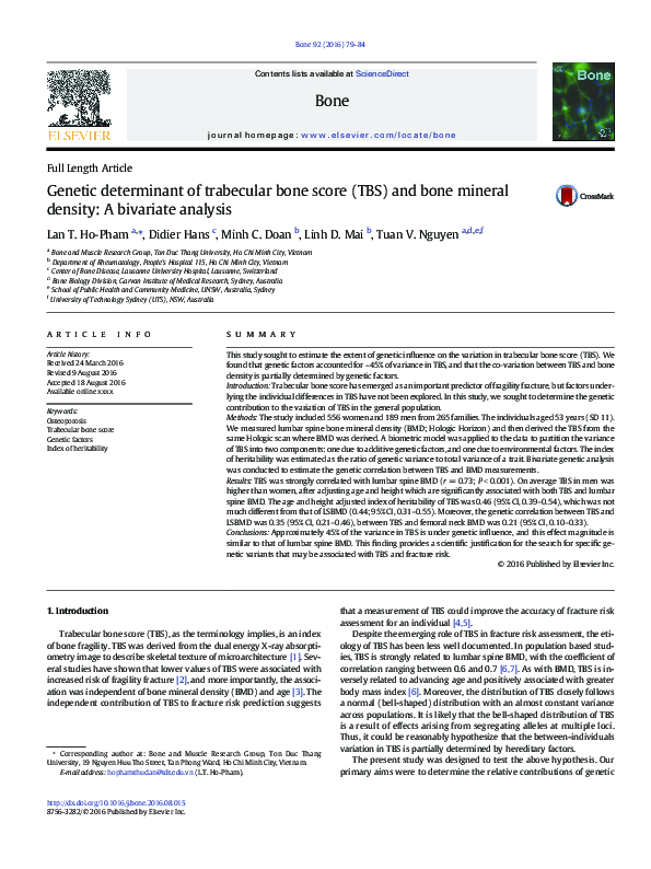 (PDF) Genetic determinant of trabecular bone score (TBS) and bone ...