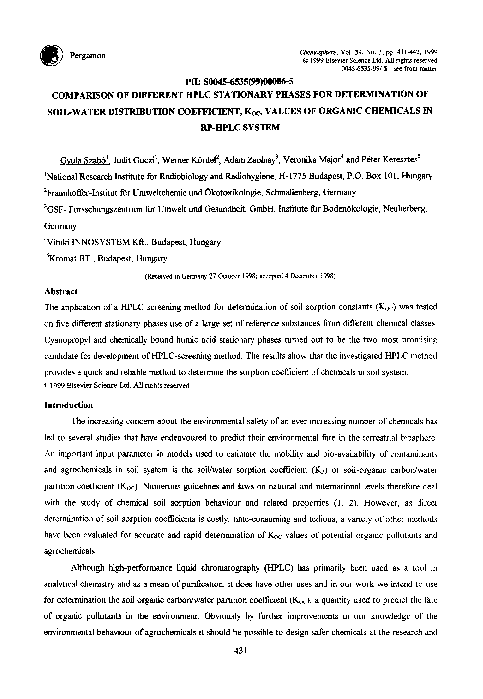 (PDF) Comparison of different HPLC stationary phases for determination ...