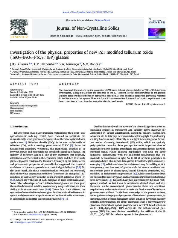 (PDF) Investigation of the physical properties of new PZT modified ...