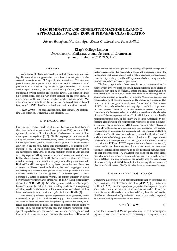 (PDF) Discriminative and generative machine learning approaches towards robust phoneme ...