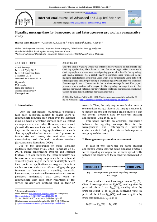 (PDF) Signaling message time for homogeneous and heterogeneous ...