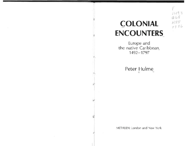 (PDF) Colonial Encounters: Europe and the Native Caribbean, 1492-1787