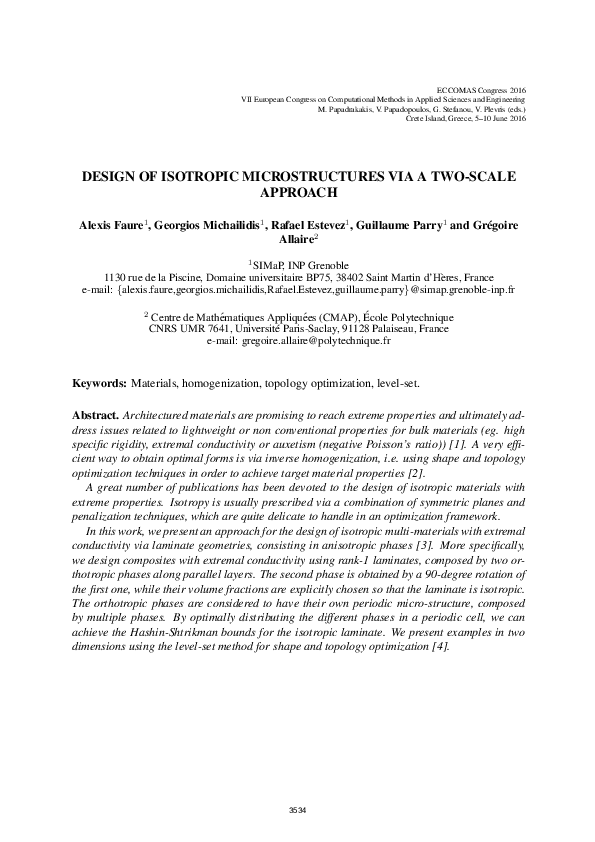 (PDF) Design of Isotropic Microstructures via a Two-Scale Approach