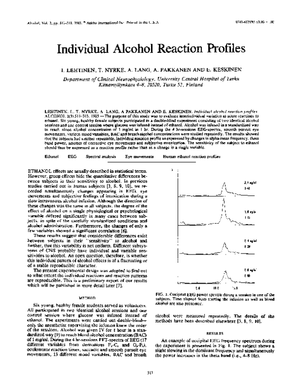 (PDF) Individual alcohol reaction profiles
