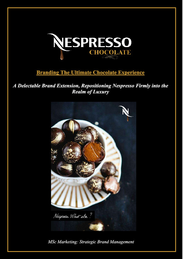 (PDF) Brand Extension Proposal for Nespresso