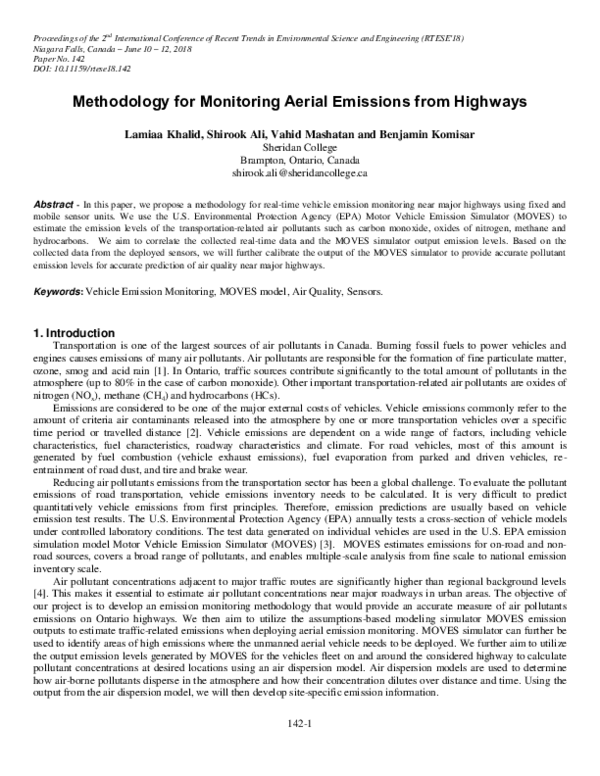 (PDF) Methodology for Monitoring Aerial Emissions from Highways ...