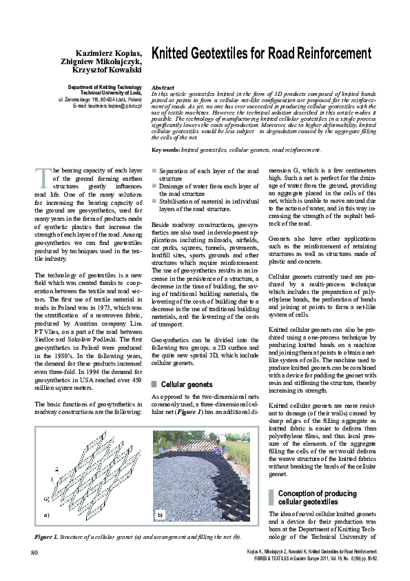 (PDF) Knitted Geotextiles for Road Reinforcement