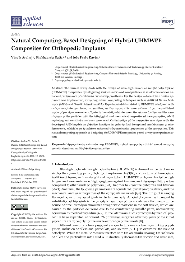 (PDF) Natural Computing-Based Designing of Hybrid UHMWPE Composites for ...