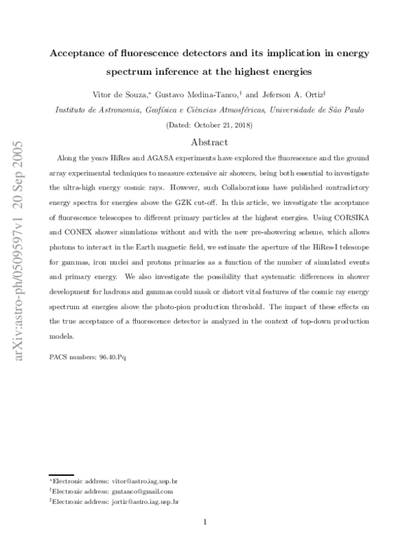 (PDF) Acceptance of fluorescence detectors and its implication in ...