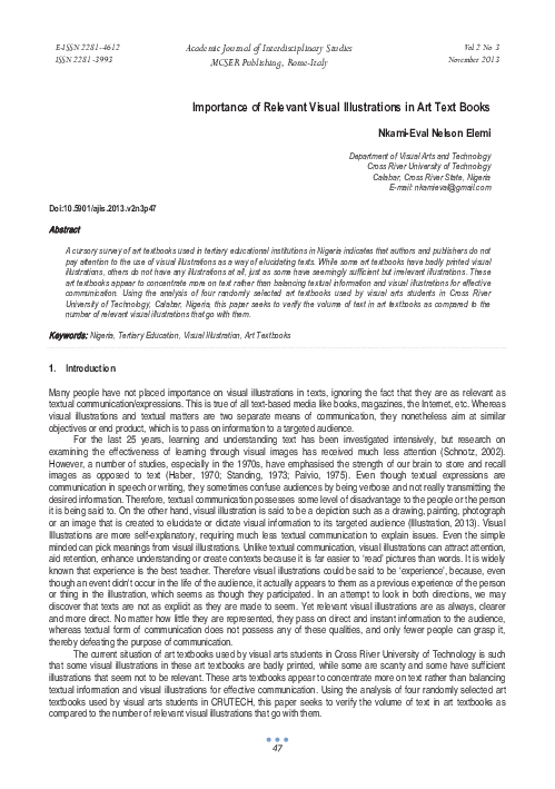(PDF) Importance of Relevant Visual Illustrations in Art Text Books