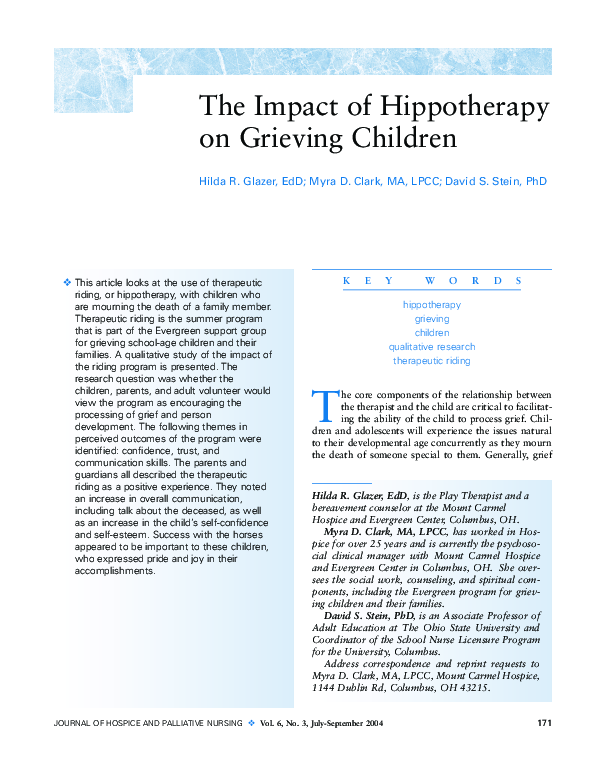 (PDF) The Impact of Hippotherapy on Grieving Children