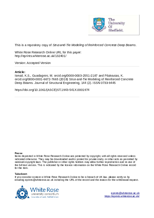 (PDF) Strut-and-Tie Modeling of Reinforced Concrete Deep Beams