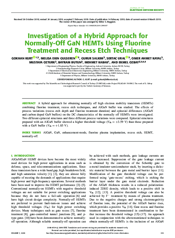 (PDF) Investigation of a Hybrid Approach for Normally-Off GaN HEMTs ...