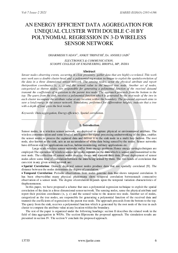 (PDF) An Energy Efficient Data Aggregation for Unequal Cluster with Double C-H by Polynomial ...