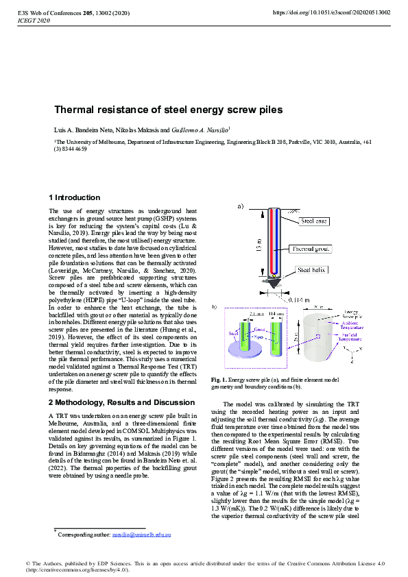 (PDF) Thermal resistance of steel energy screw piles