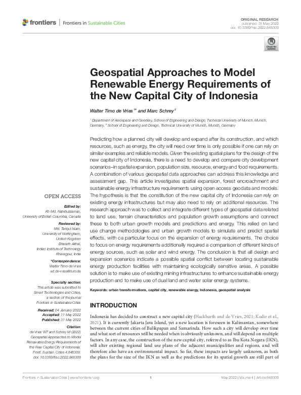 (PDF) Geospatial Approaches to Model Renewable Energy Requirements of the New Capital City of ...