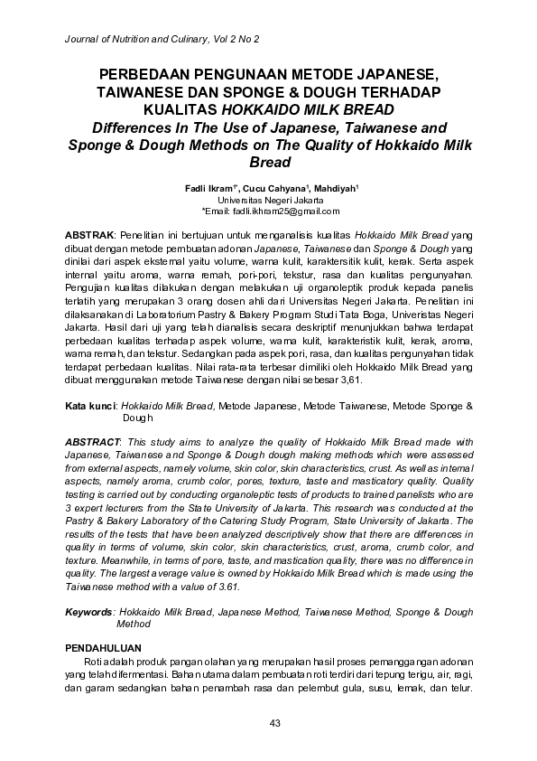(PDF) Perbedaan Penggunaan Metode Japanese, Taiwanese dan Sponge ...