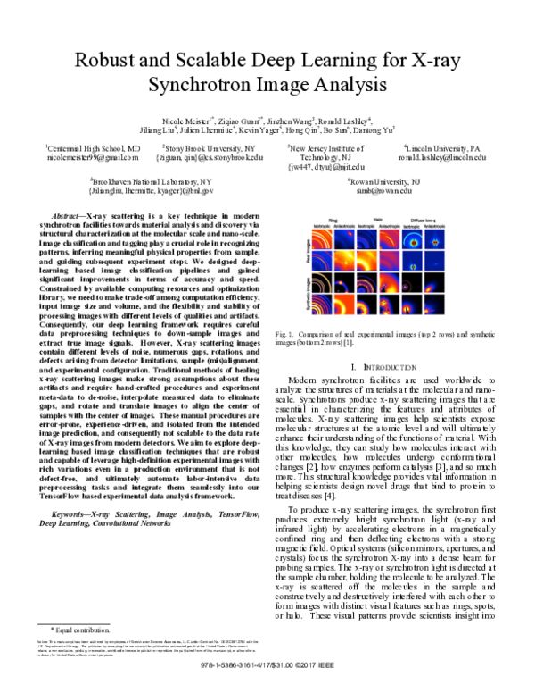(PDF) Robust and scalable deep learning for X-ray synchrotron image ...