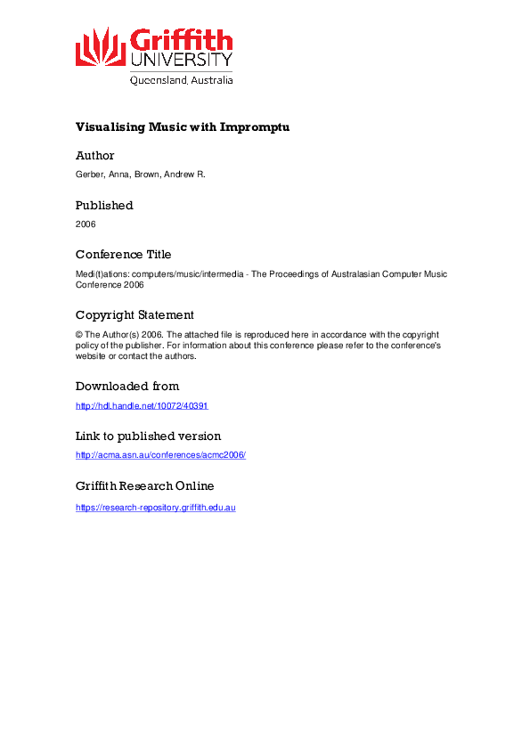 (PDF) Visualising Music with Impromptu