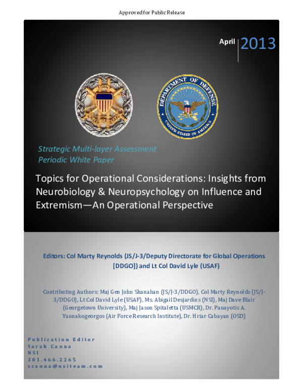 (PDF) Topics for Operational Considerations: Insights from Neurobiology ...