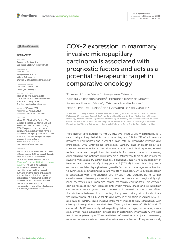(PDF) COX-2 expression in mammary invasive micropapillary carcinoma is ...