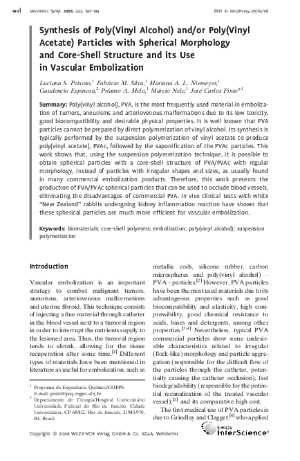 (PDF) Synthesis of Poly(Vinyl Alcohol) and/or Poly(Vinyl Acetate ...