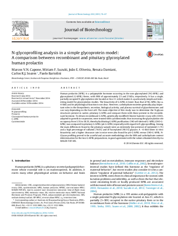 (PDF) N-glycoprofiling analysis in a simple glycoprotein model: A ...