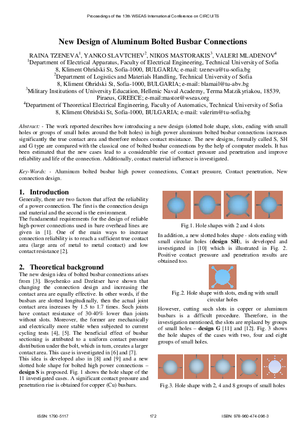 (PDF) New design of aluminum bolted busbar connections