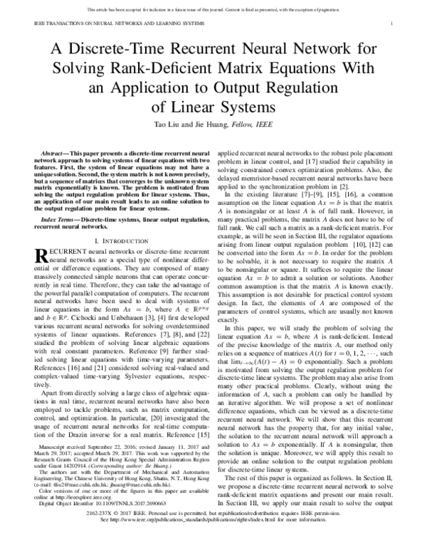 (PDF) A discrete-time recurrent neural network for solving quadratic programs with application ...