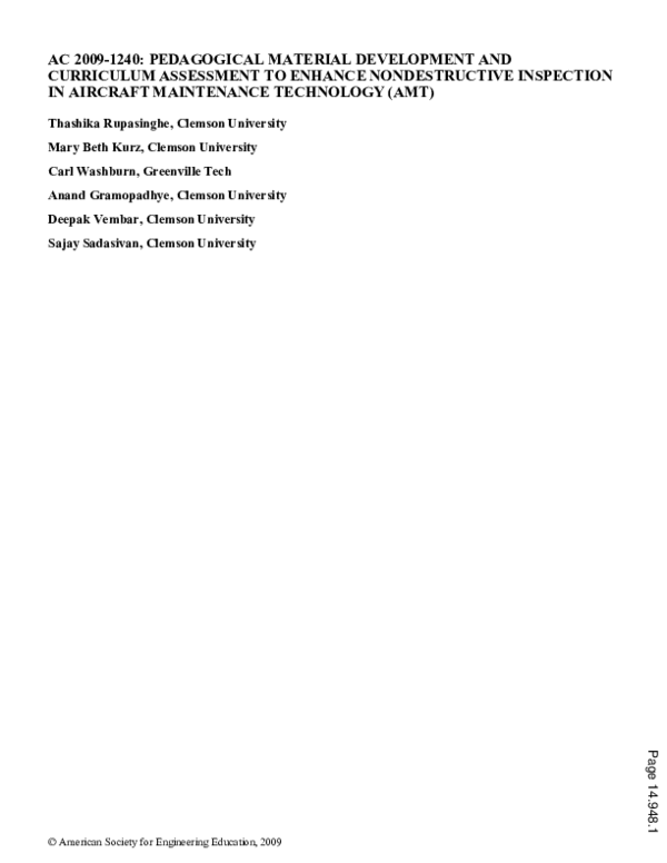 (PDF) Pedagogical Material Development And Curriculum Assessment To ...