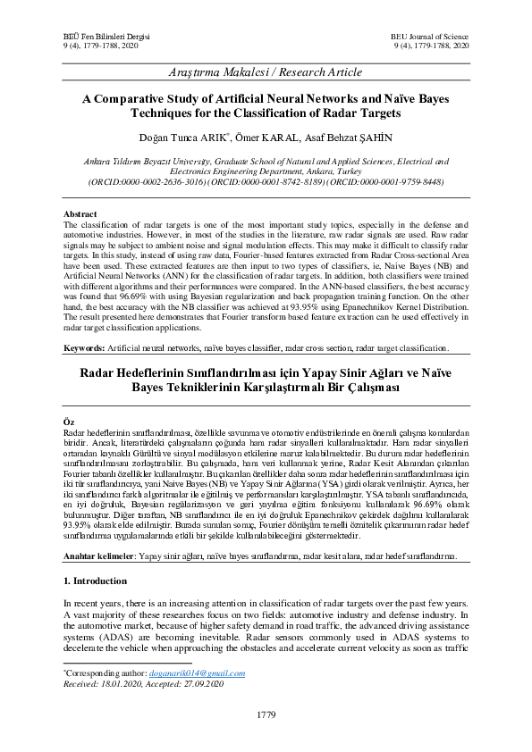 (PDF) A Comparative Study of Artificial Neural Networks and Naïve Bayes Techniques for the ...