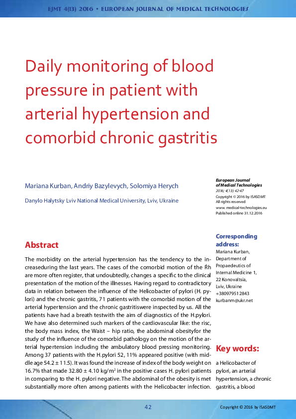 (PDF) EJMT 4(13) 2016 • European Journal of Medical Technologies Daily ...