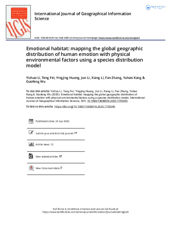 (PDF) Emotional habitat: mapping the global geographic distribution of ...