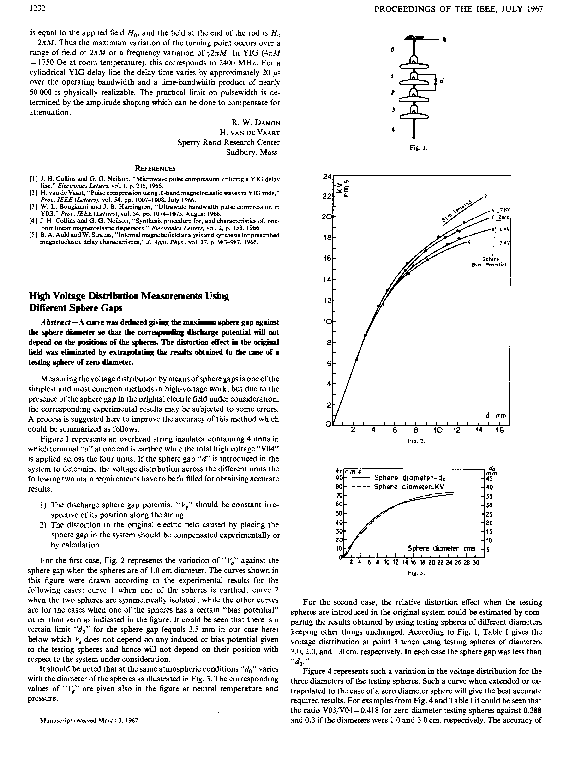 (PDF) High voltage distribution measurements using different sphere gaps