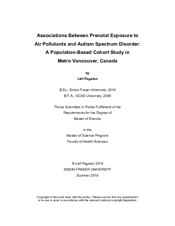 (PDF) Associations between Prenatal Exposure to Air Pollutants and ...