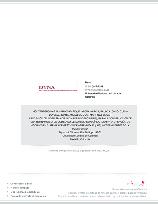 (PDF) Aplicación de ingeniería dirigida por modelos (MDA), para la ...