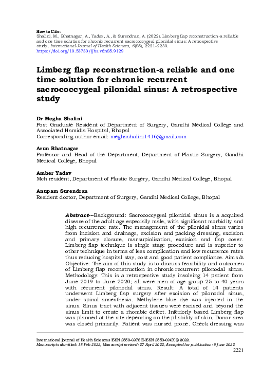 (PDF) Limberg flap reconstruction-a reliable and one time solution for ...