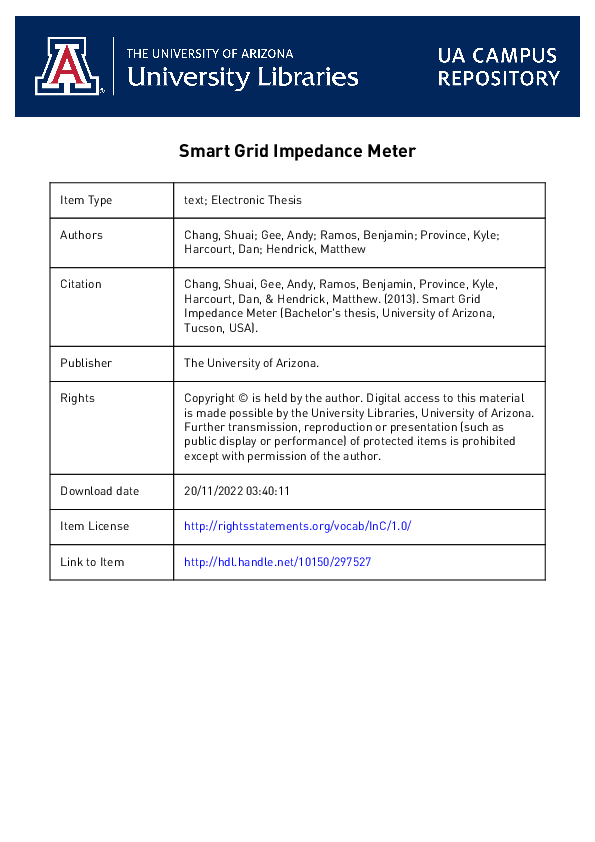 (PDF) Smart Grid Impedance Meter