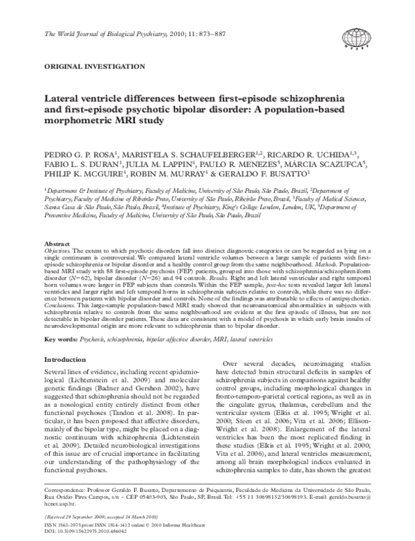(PDF) Lateral ventricle differences between first-episode schizophrenia ...
