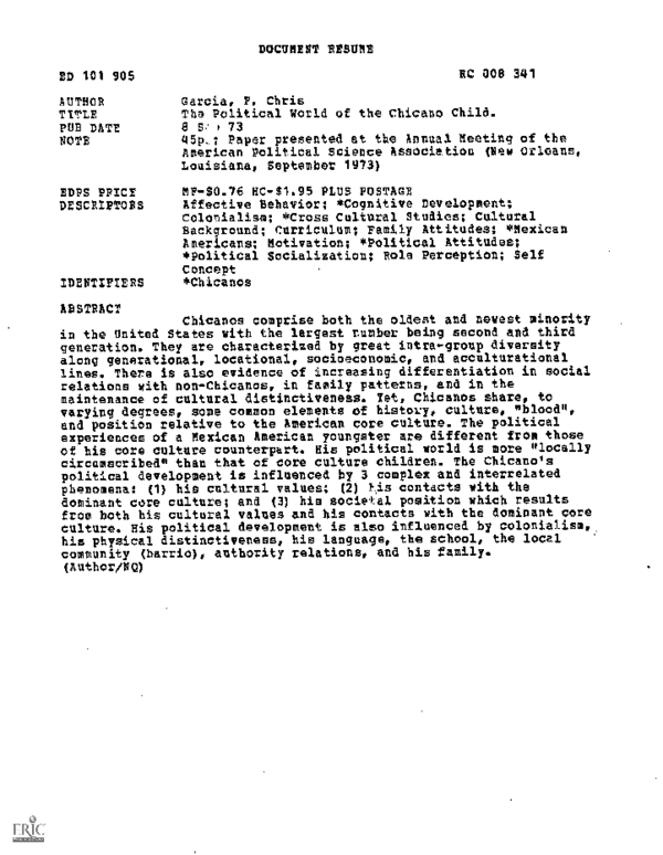(PDF) The Political World of the Chicano Child
