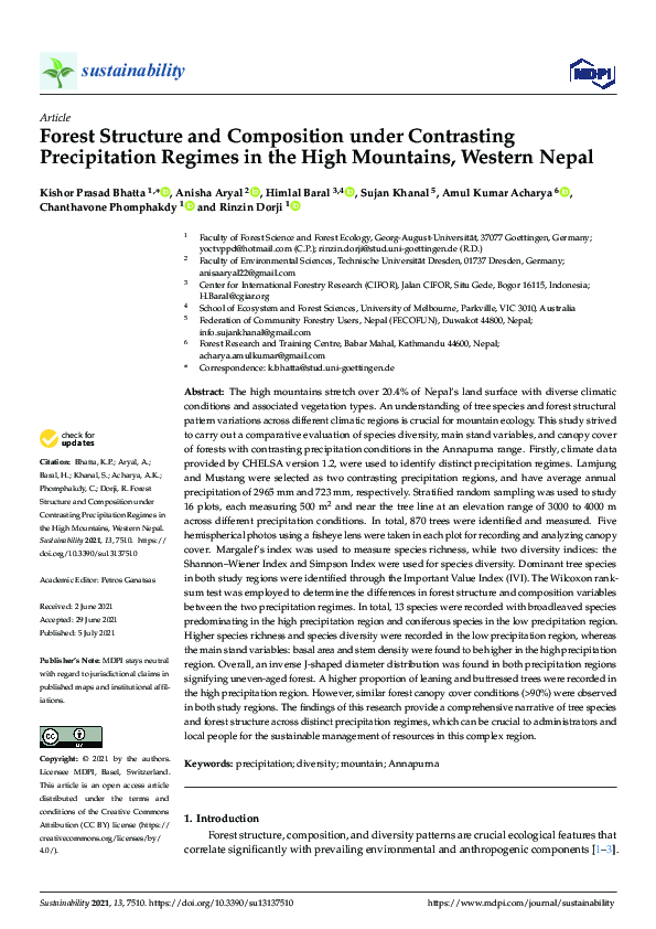 (PDF) Forest Structure and Composition under Contrasting Precipitation ...