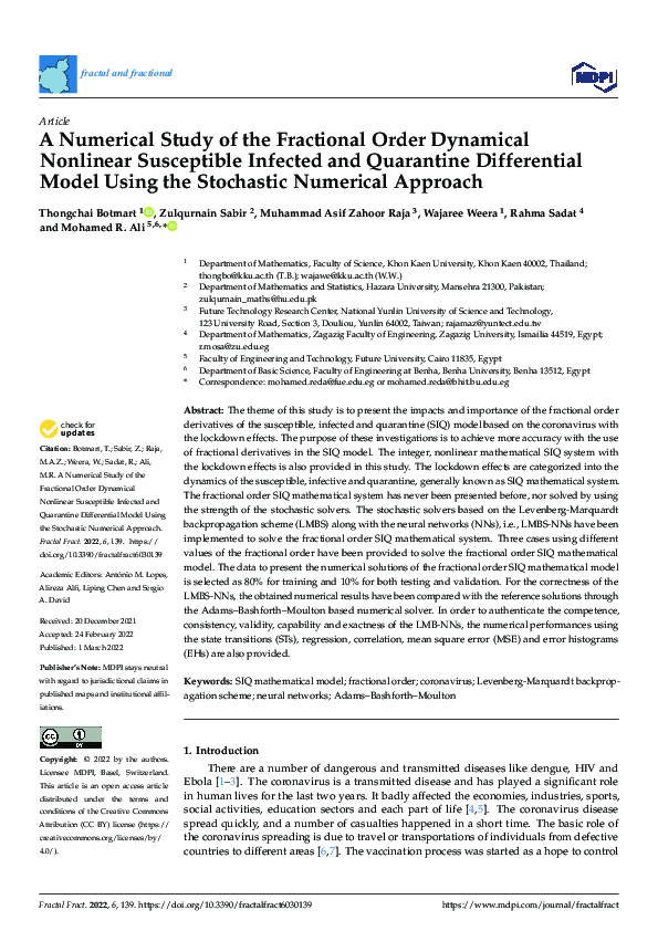 (PDF) A Numerical Study of the Fractional Order Dynamical Nonlinear Susceptible Infected and ...