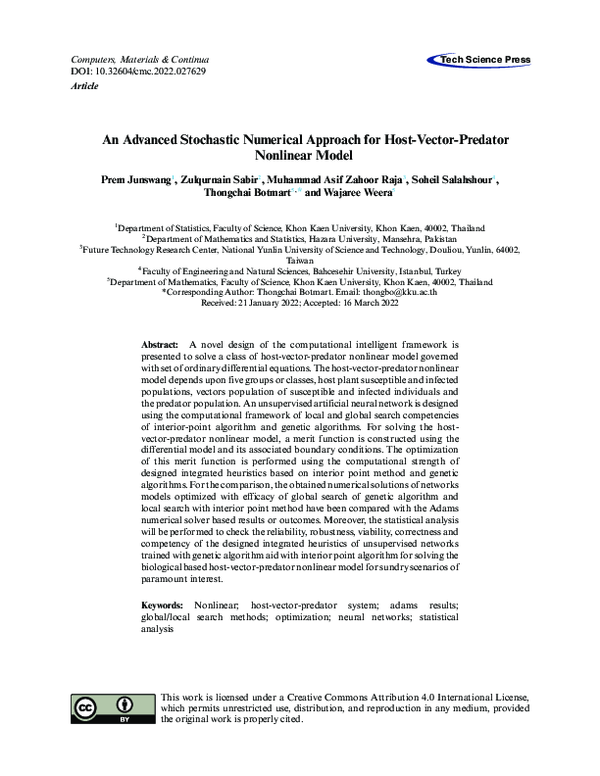 Pdf An Advanced Stochastic Numerical Approach For Host Vector Predator Nonlinear Model