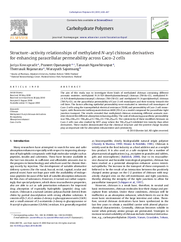 Structure–activity relationships of methylated N-aryl chitosan ...