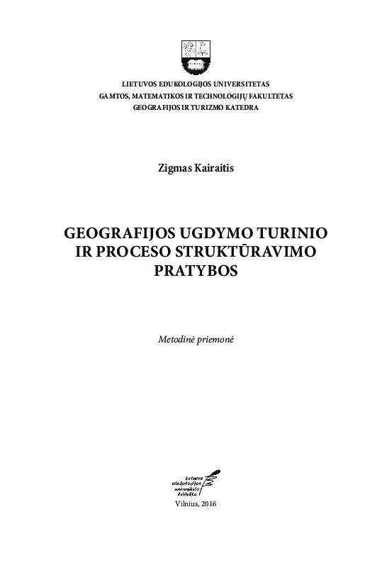 (PDF) Geografijos ugdymo turinio ir proceso struktūravimo pratybos ...