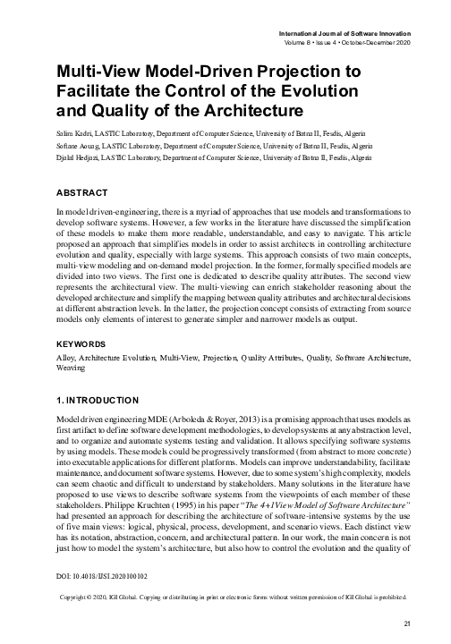 (PDF) Multi-View Model-Driven Projection to Facilitate the Control of ...