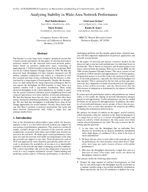 (PDF) Analyzing stability in wide-area network performance