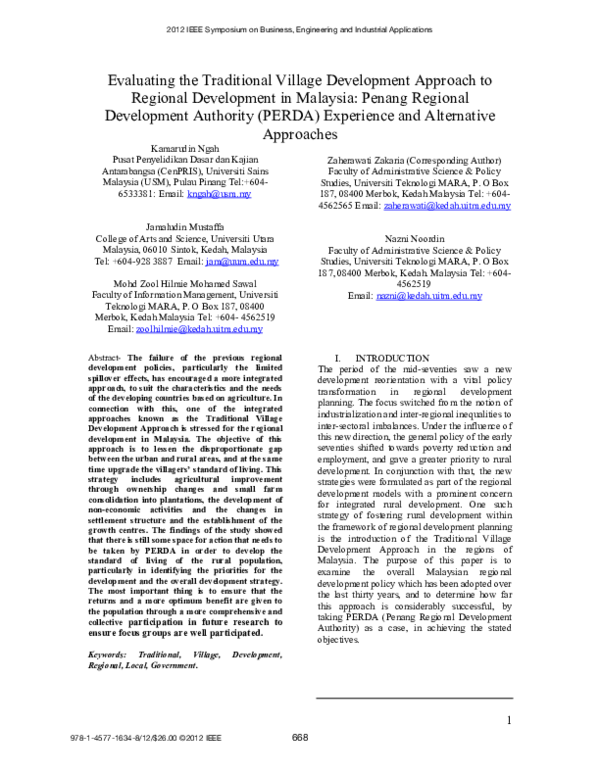 (PDF) Evaluating the Traditional Village Development Approach to ...
