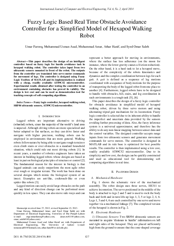 Fuzzy Logic Based Real Time Obstacle Avoidance Controller For A